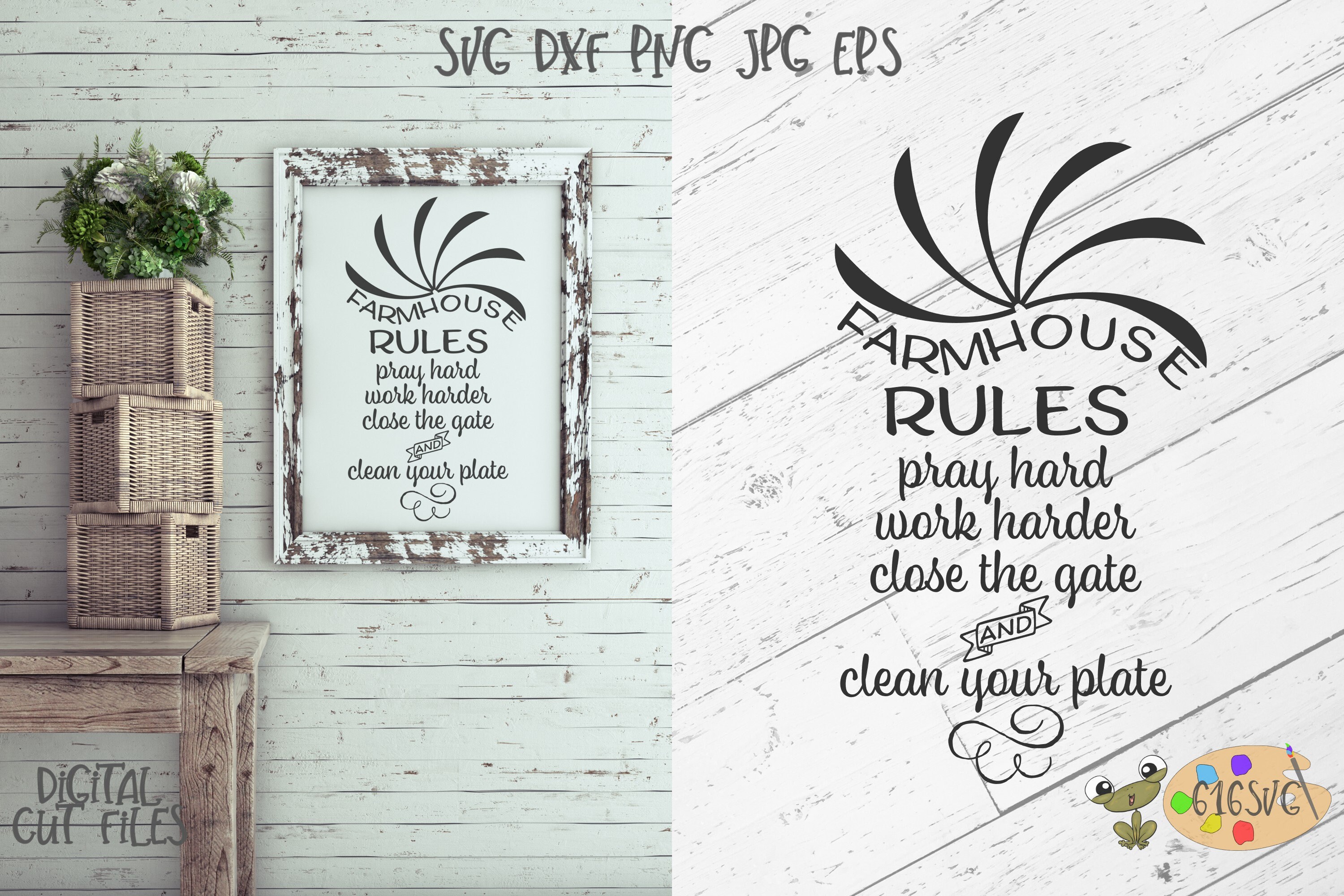 Farmhouse Rules Sign Idea SVG - Etsy