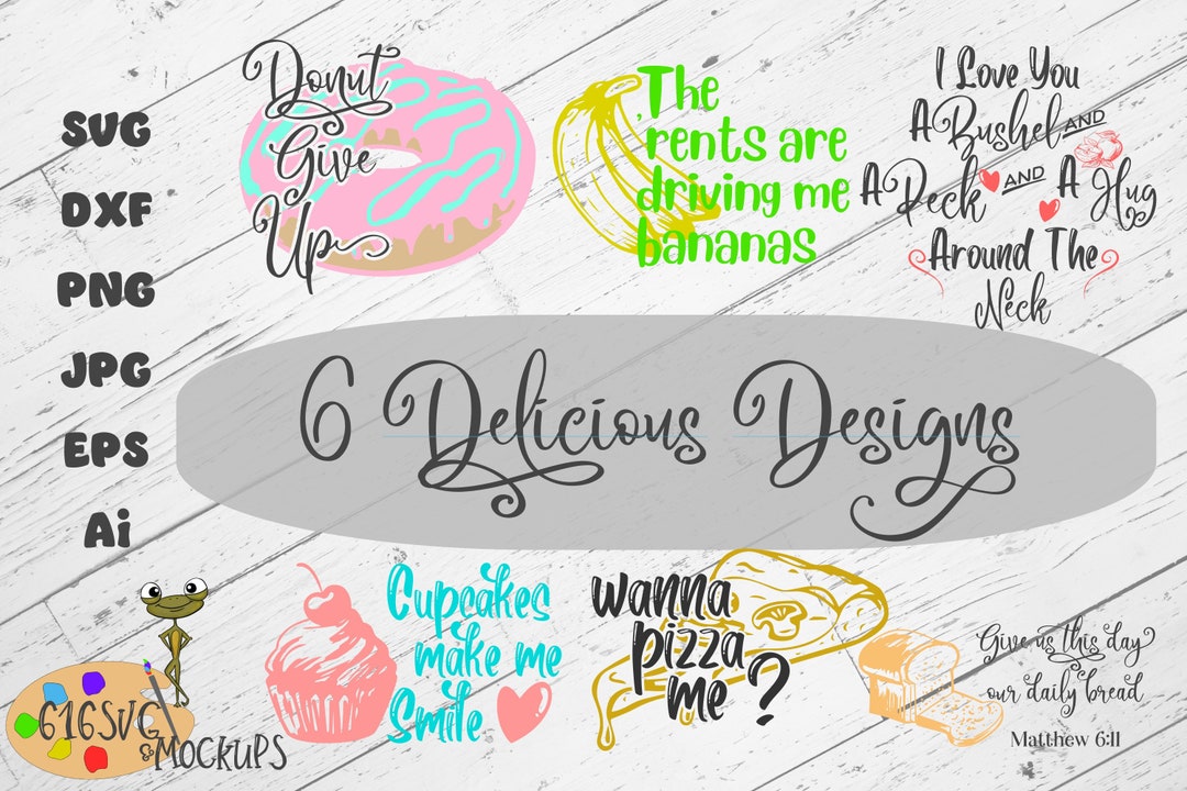 6 Delicious Designs and Food Puns SVG Mini Bundle Pack - Etsy