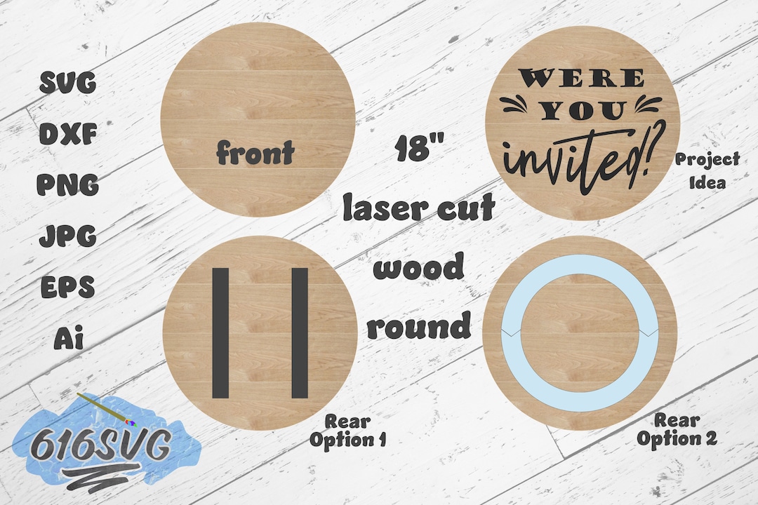 18 Inch Wood Round Laser Cut Design, Shiplap Laser Design, Large Wood ...