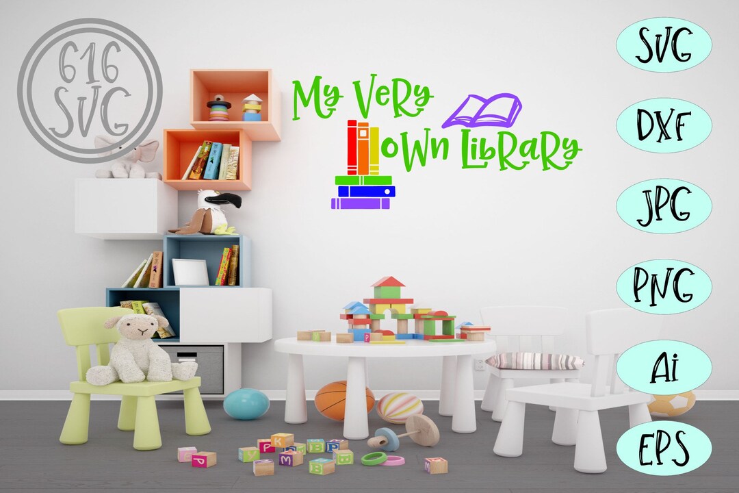 My Very Own Library SVG, DXF, PNG - Etsy