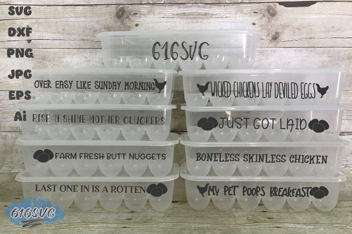 Egg Container Egg Storage Sayings SVG Egg Puns Funny Humor Chicken Eggs ...