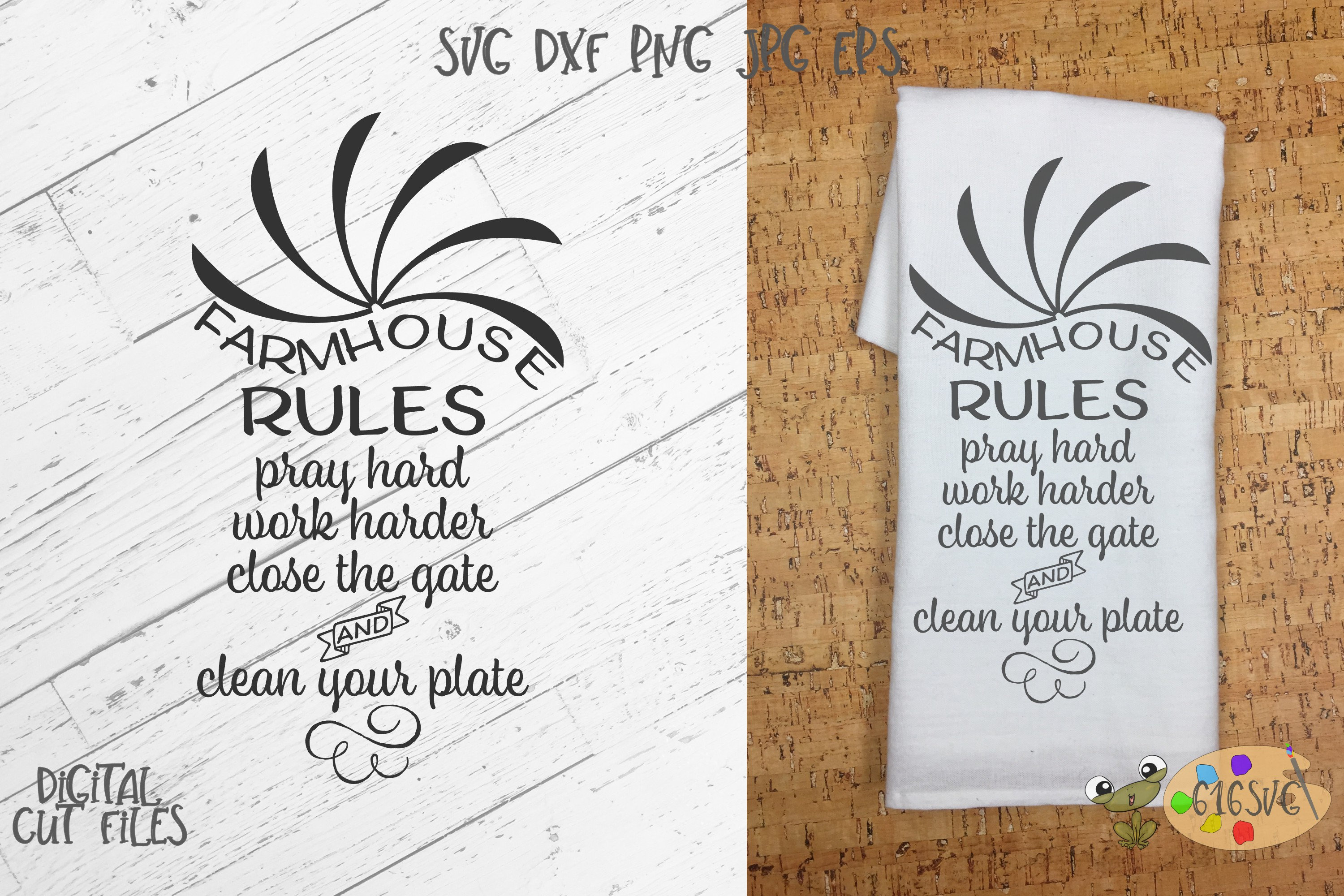 Farmhouse Rules Sign Idea SVG - Etsy
