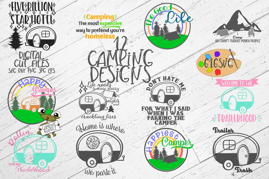 Camping Bundle With 12 Designs SVG - Etsy