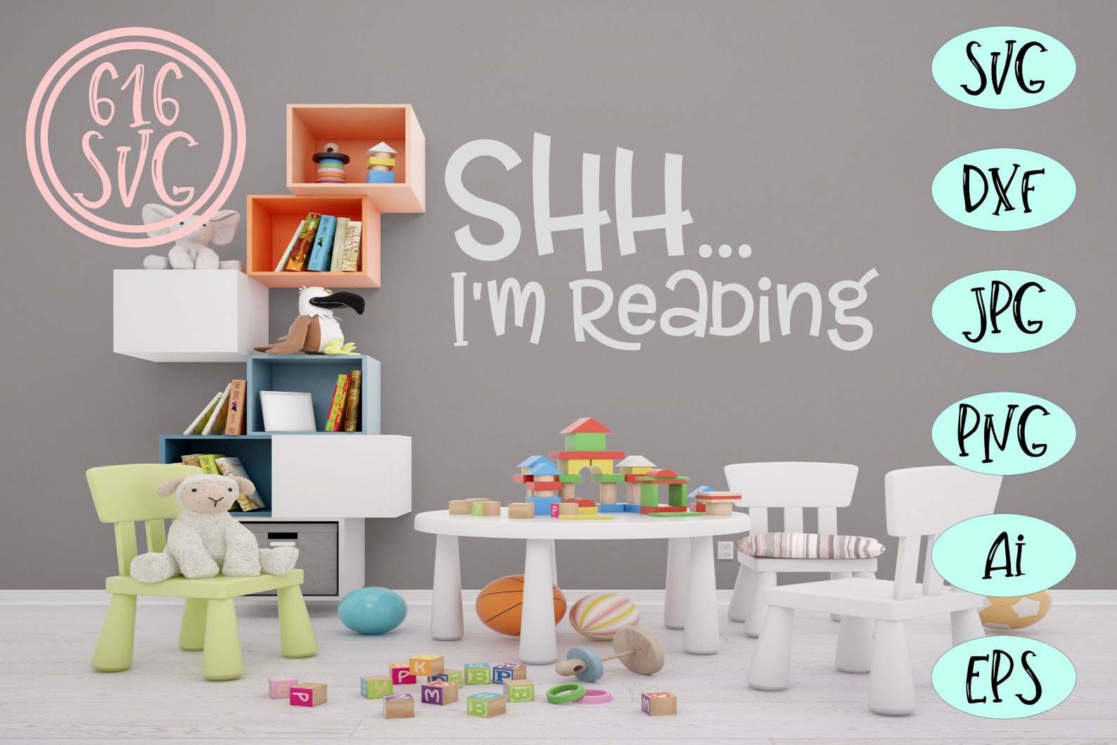 Shh I'm Reading SVG, DXF, PNG - Etsy