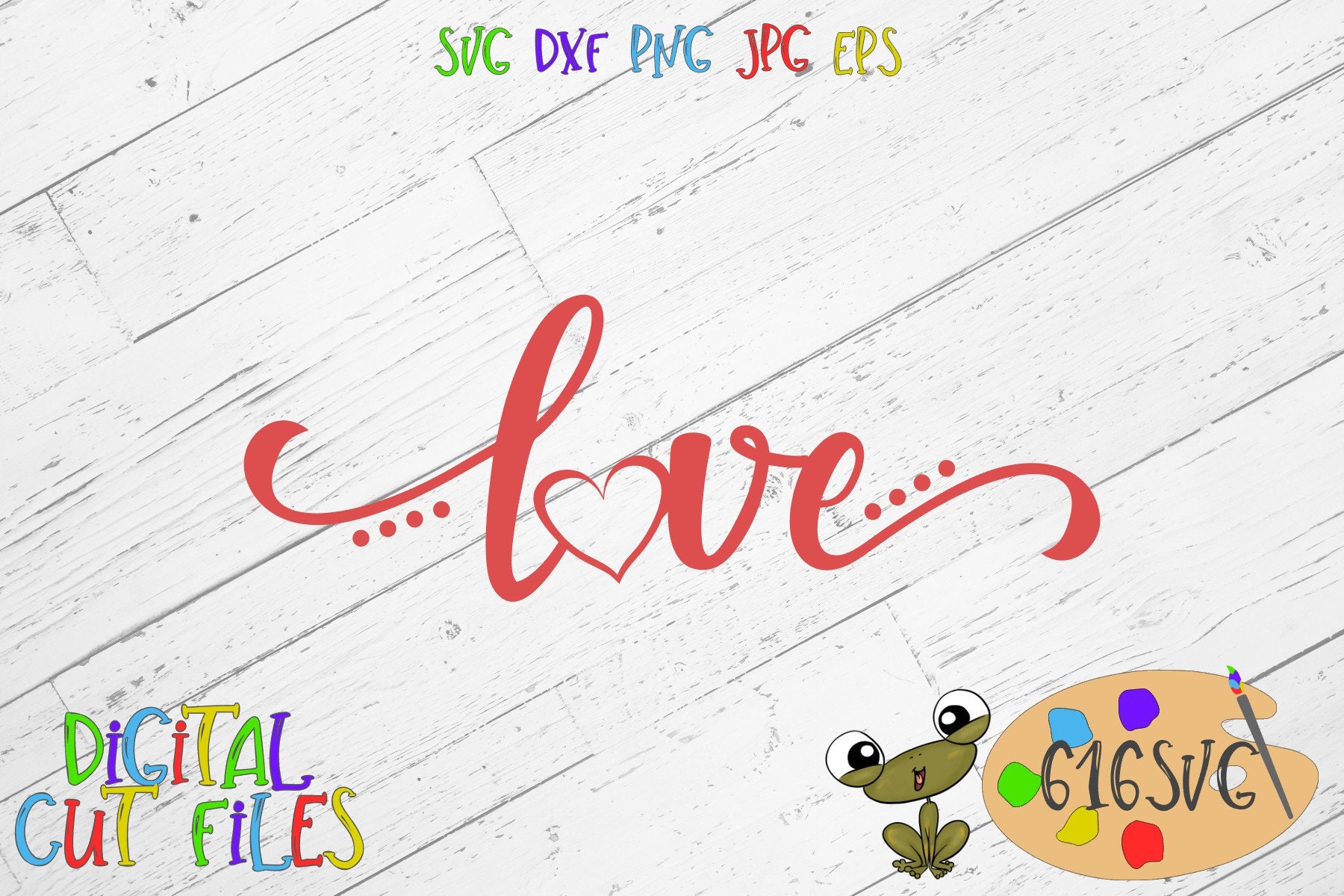 Love SVG, DXF, Ai, PNG Love With Heart - Etsy
