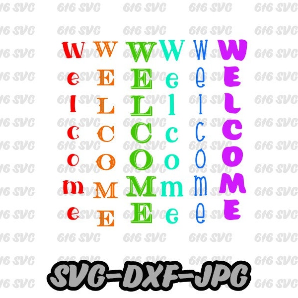 Welcome Vertical Fonts Svg - Etsy
