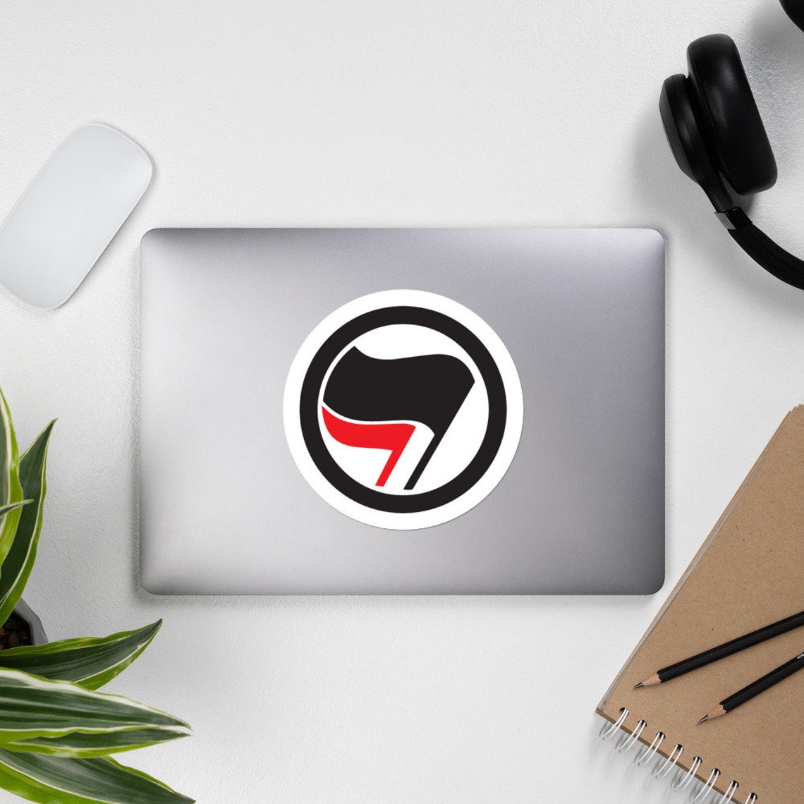 Red Black Flag Antifa Sticker antifascist action anarcho | Etsy