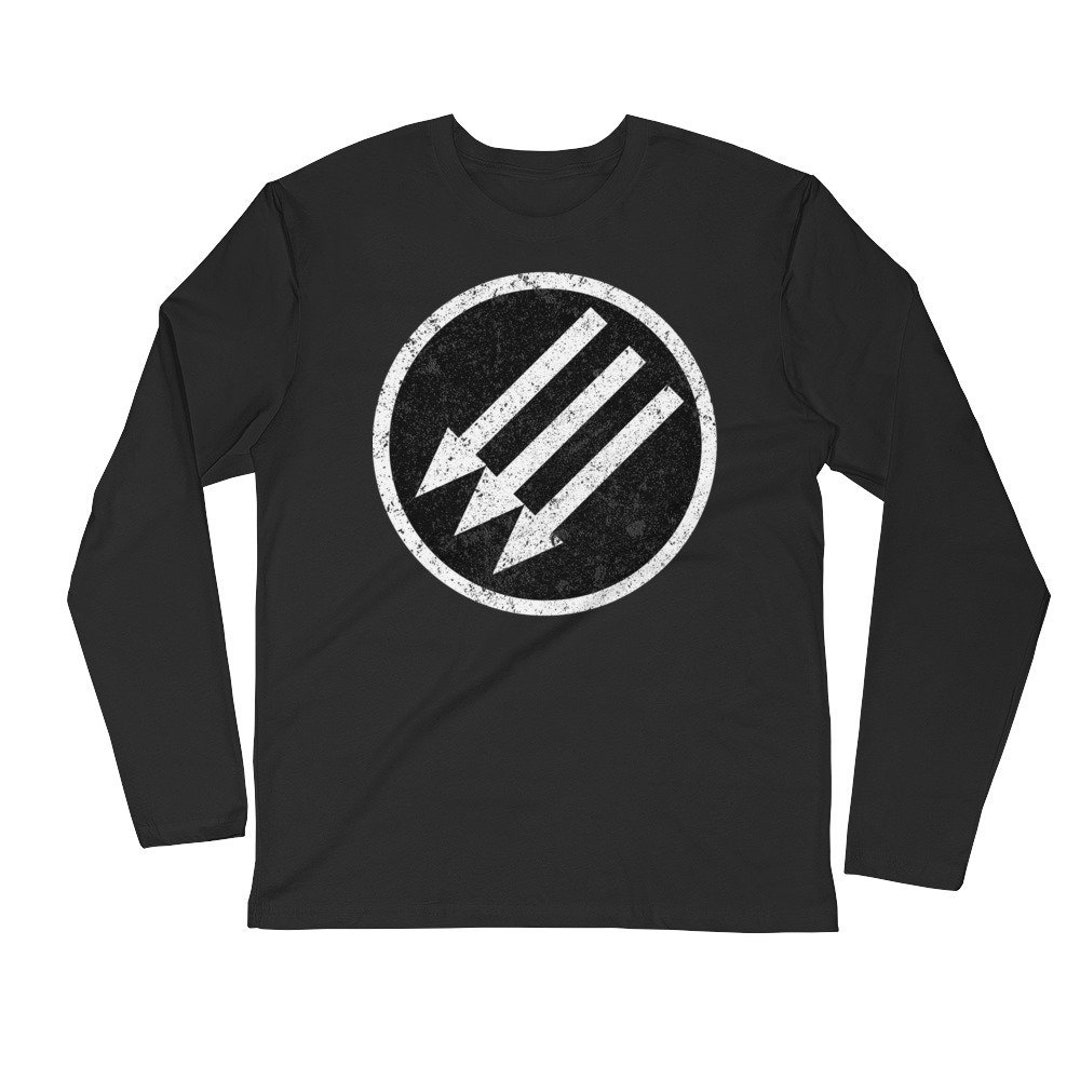 Antifa Iron Front Three Arrows Premium Fitted Long Sleeve Crew With ...