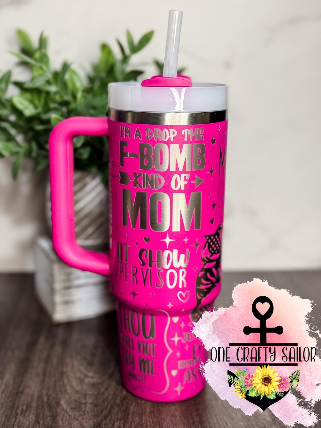 F-bomb Mom Tumbler 40oz – Funny Mom Gift – Engraved Stanley Dupe – Cuss ...