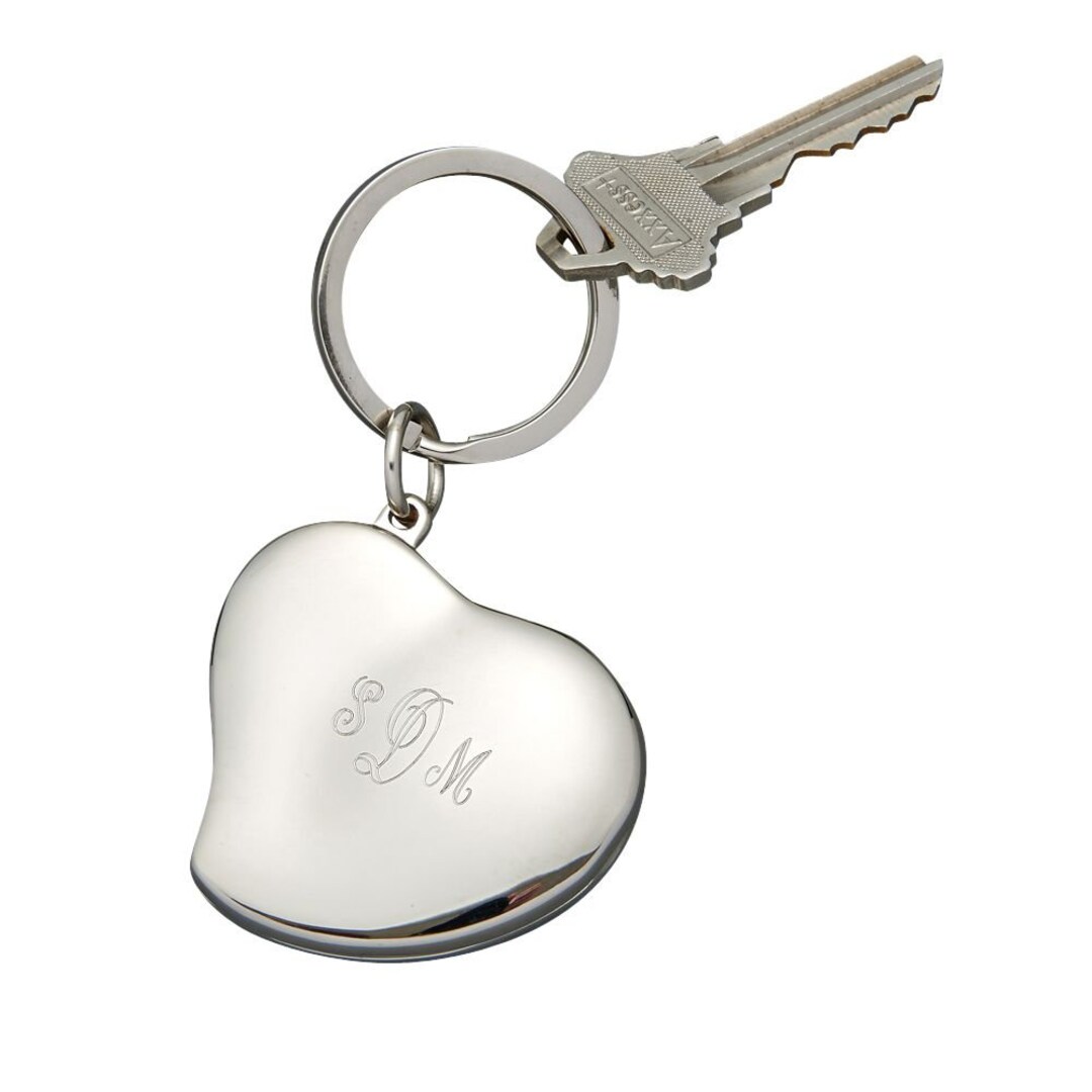Personalized Silver Heart Shaped Photo Locket Key Chain Engraved ...