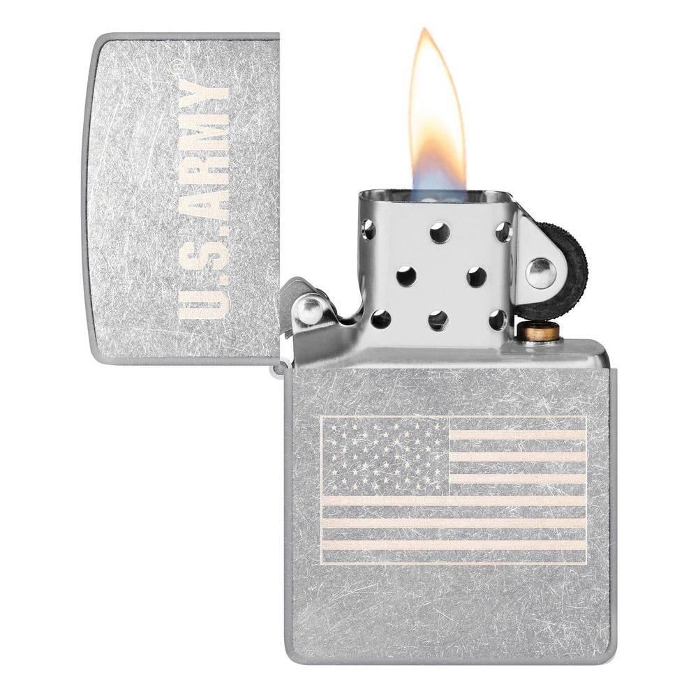 Personalized US Army American Flag Zippo Lighter Street Chrome Classic ...