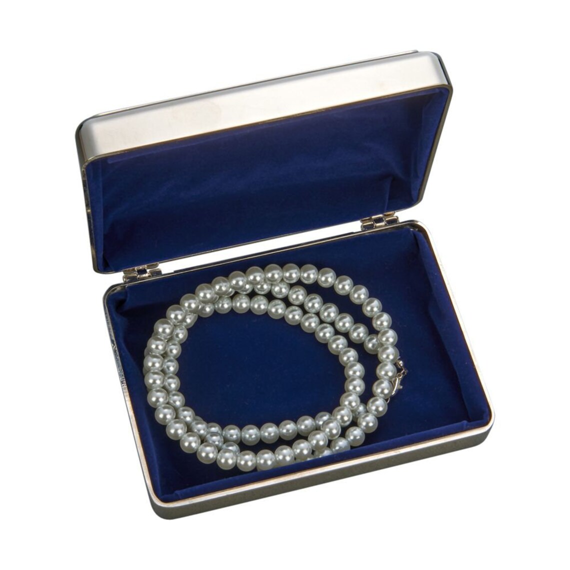 Personalized Rectangular Silver Jewelry Box With Beaded Border | Etsy