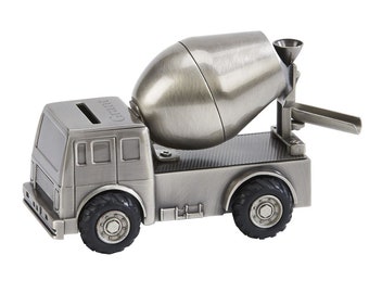 Personalized Brushed Pewter Finish ABC Block Money Bank Engraved Gift ...