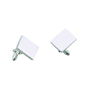 Personalized Silver Rectangular Cufflinks Set Engraved Groomsmen Gift ...