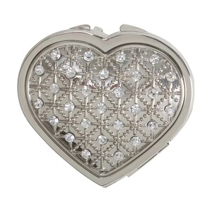 Personalized Heart Compact Mirror With Crystals Engraved Bridesmaid ...