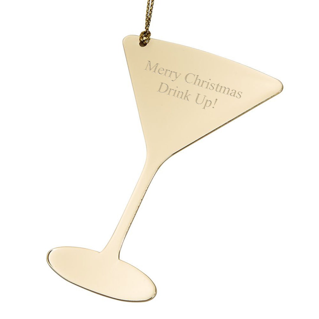 Personalized Gold Martini Glass Christmas Tree Ornament - Etsy