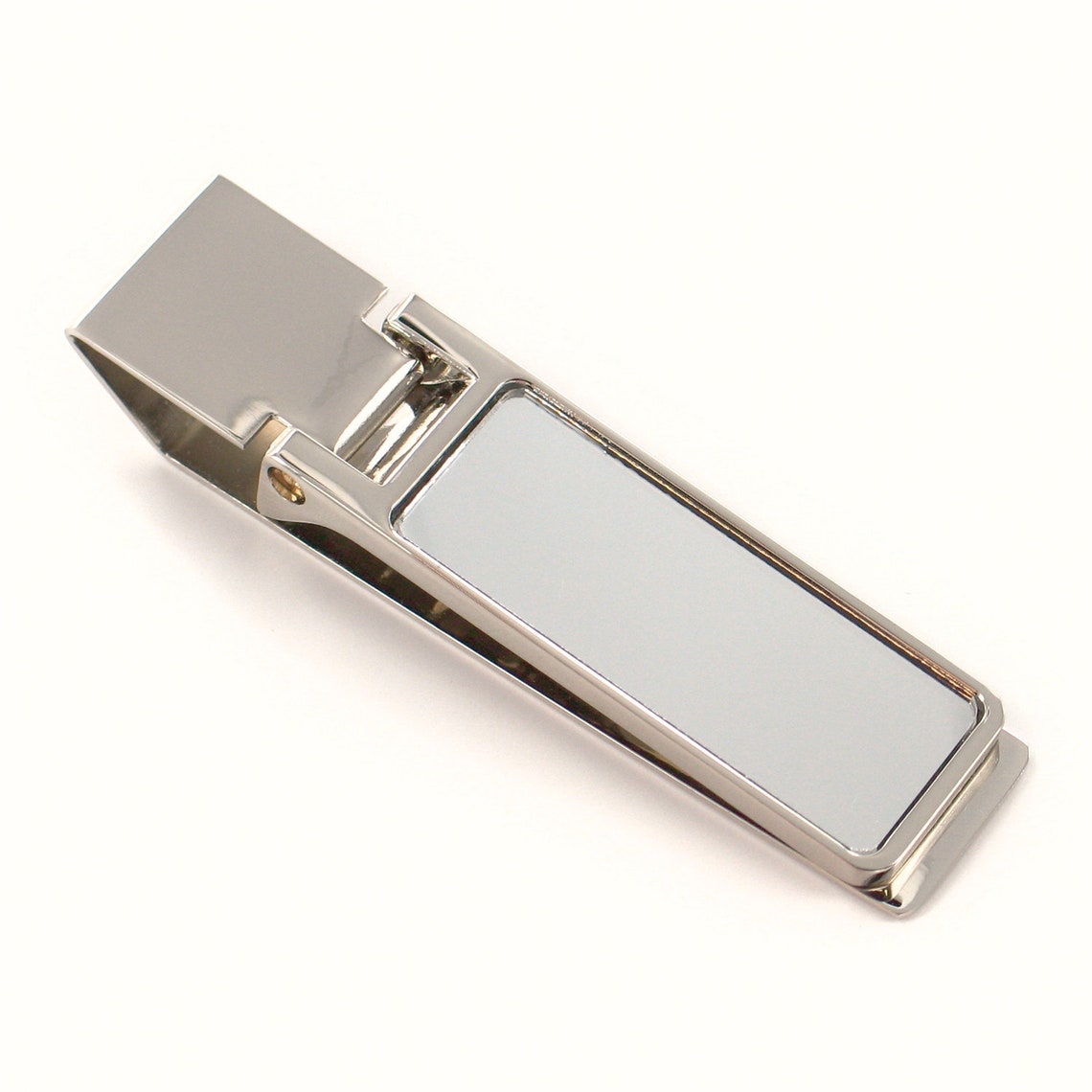 Personalized Slim Polished Silver Money Clip W/ Mirror Clasp - Etsy