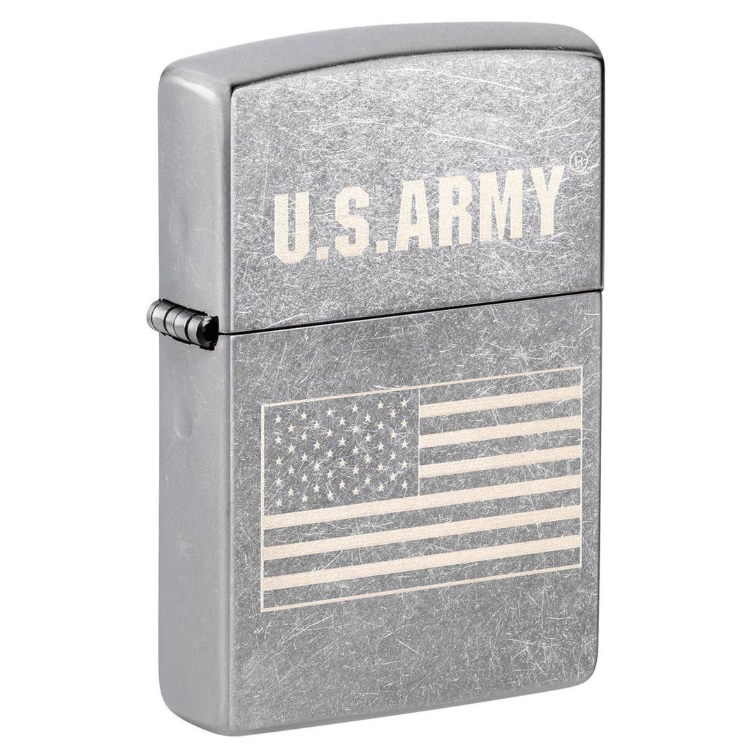 Personalized US Army American Flag Zippo Lighter Street Chrome Classic ...