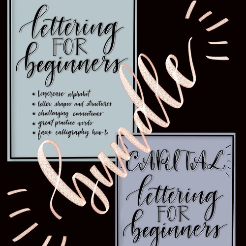 Hand Lettering and Modern Calligraphy Worksheets and Guide for - Etsy