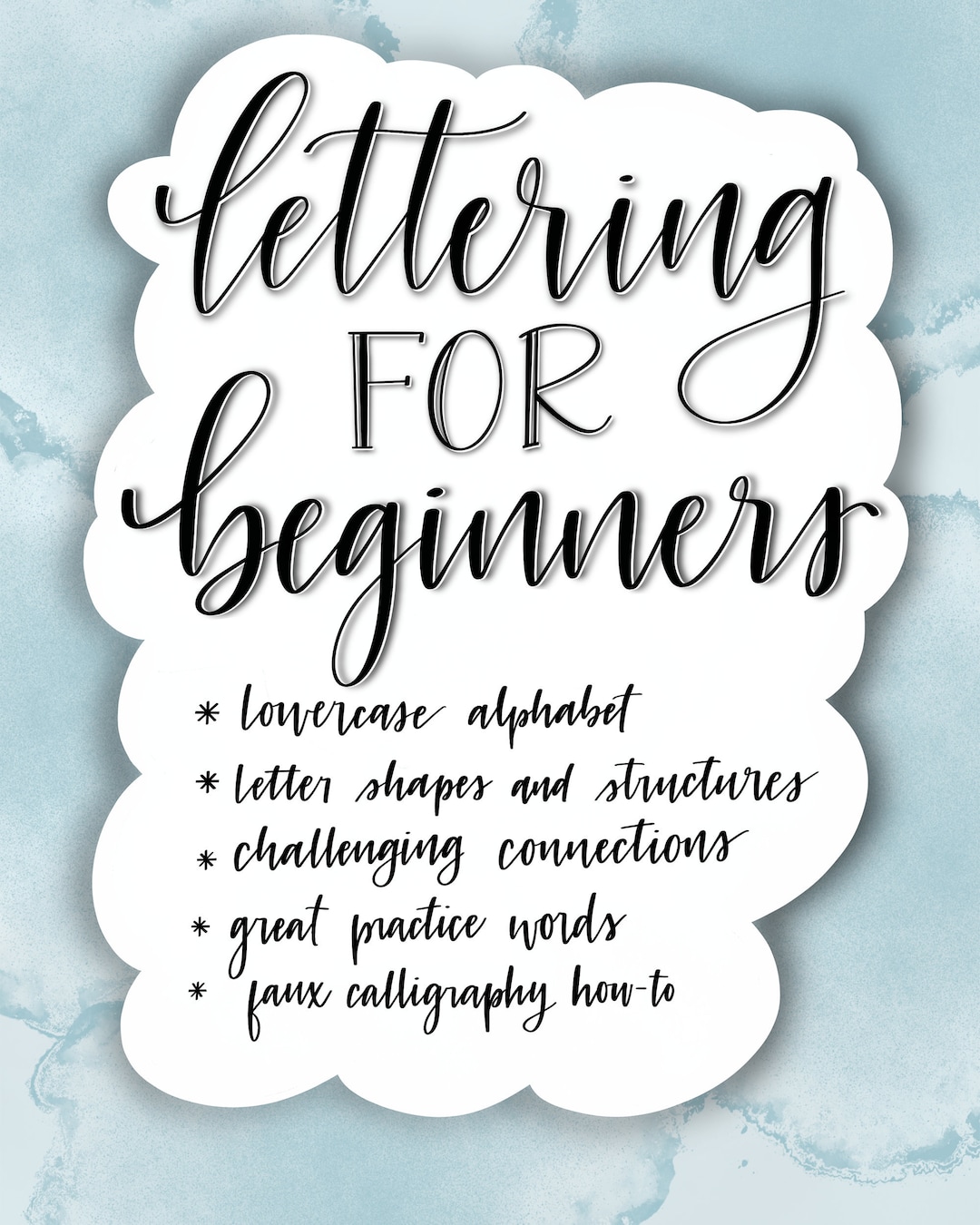 Hand Lettering and Modern Calligraphy Worksheets and Guide for ...