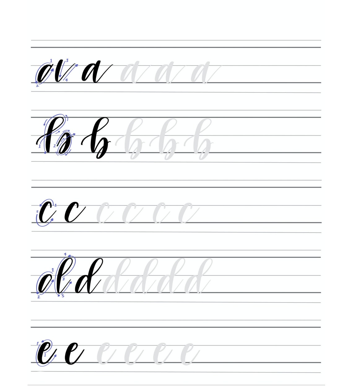 Hand Lettering and Modern Calligraphy Script Worksheets for Beginners ...