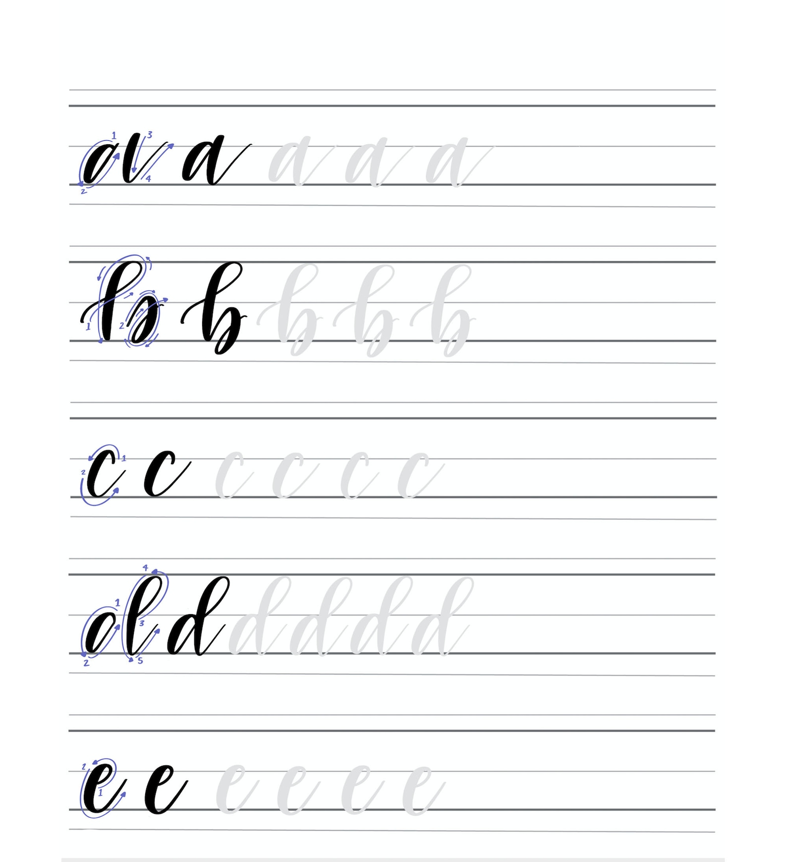 Hand Lettering and Modern Calligraphy Script Worksheets for Beginners ...