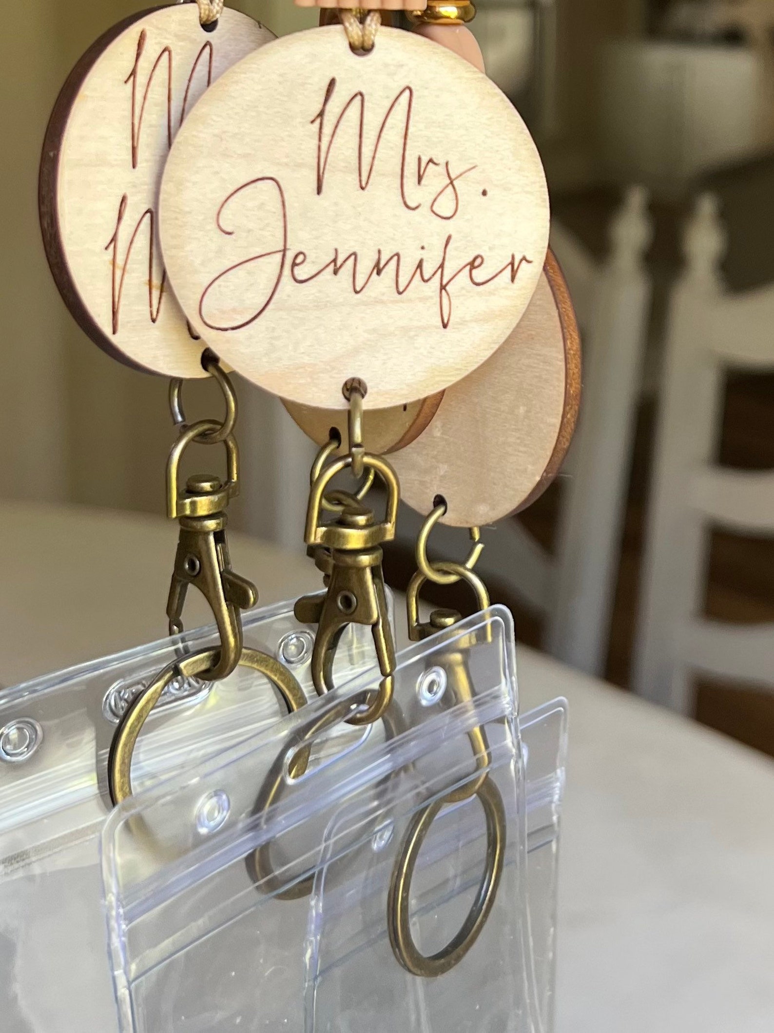 Personalized Wood Name Tag With Hardware, Add on to a Lanyard - Etsy