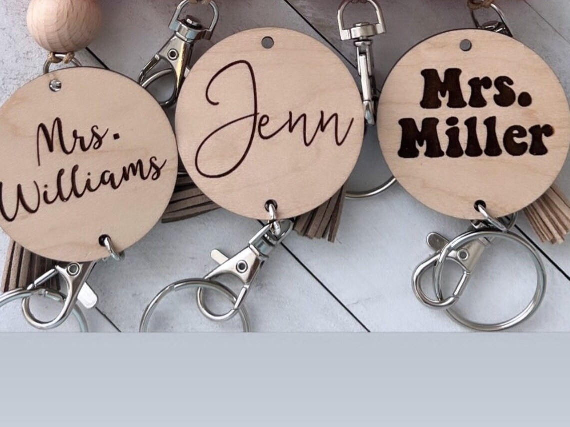 Personalized Wood Name Tag With Hardware, Add on to a Lanyard - Etsy