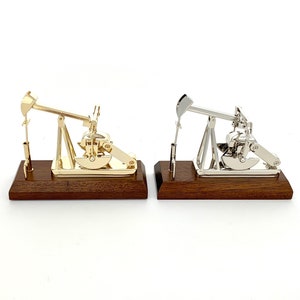 Oilfield Gifts Oil Well Pump Jack Model Gold or Chrome Office ...