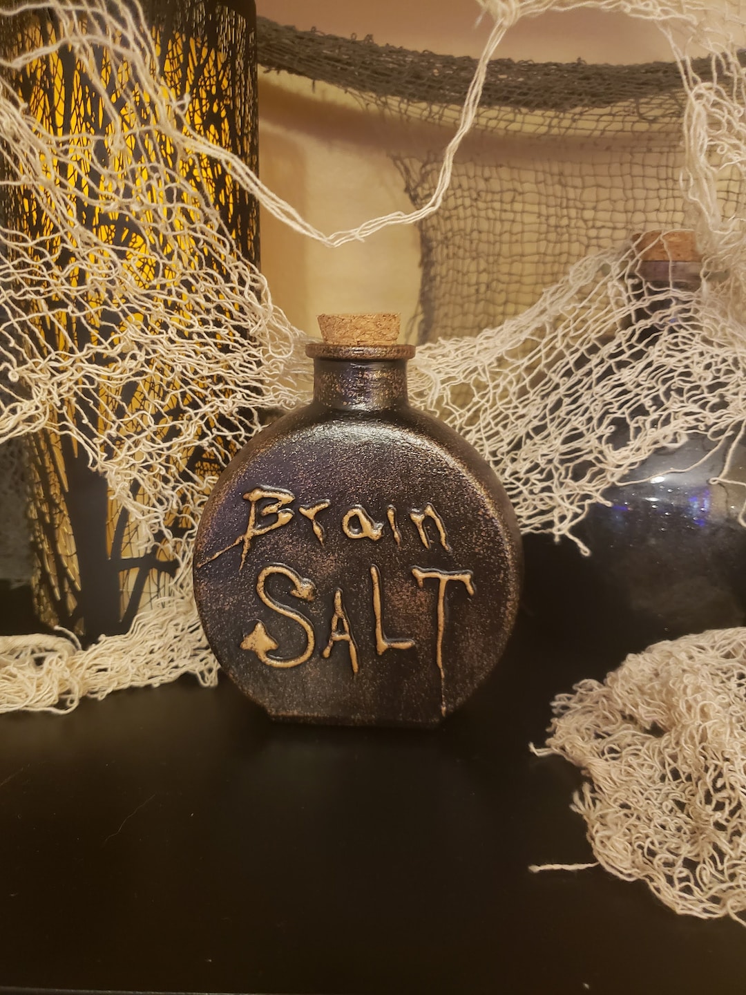 Brain Salt Creepy Halloween Bottle Witch Decor Spells and Brews Potion ...