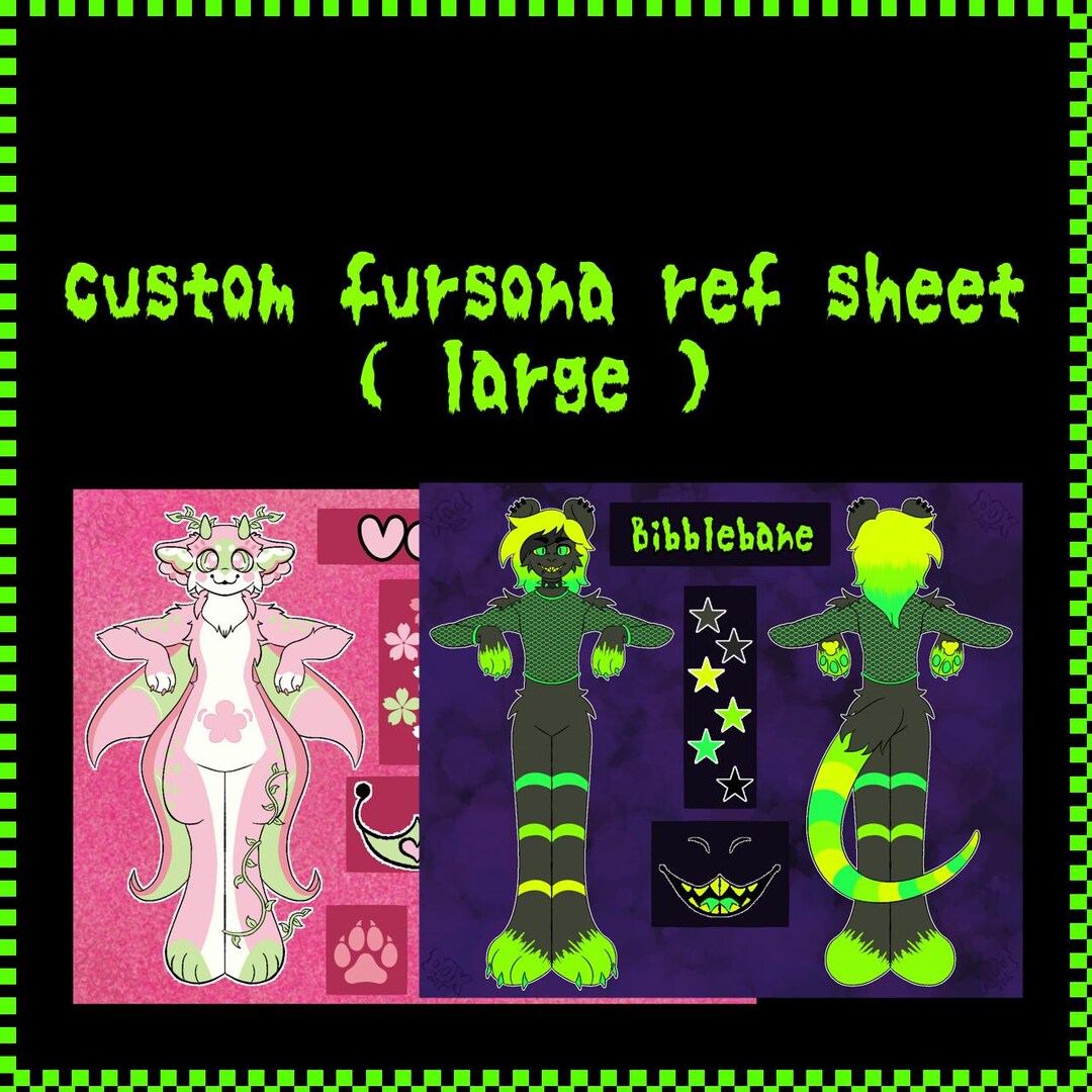 Custom Fursona Reference Sheet: Size Large - Etsy