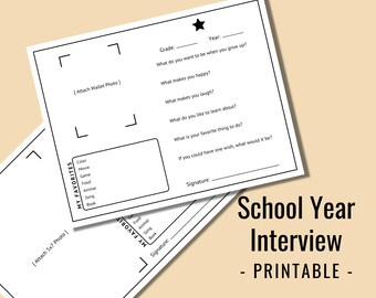 School Year Interview Printable | Etsy