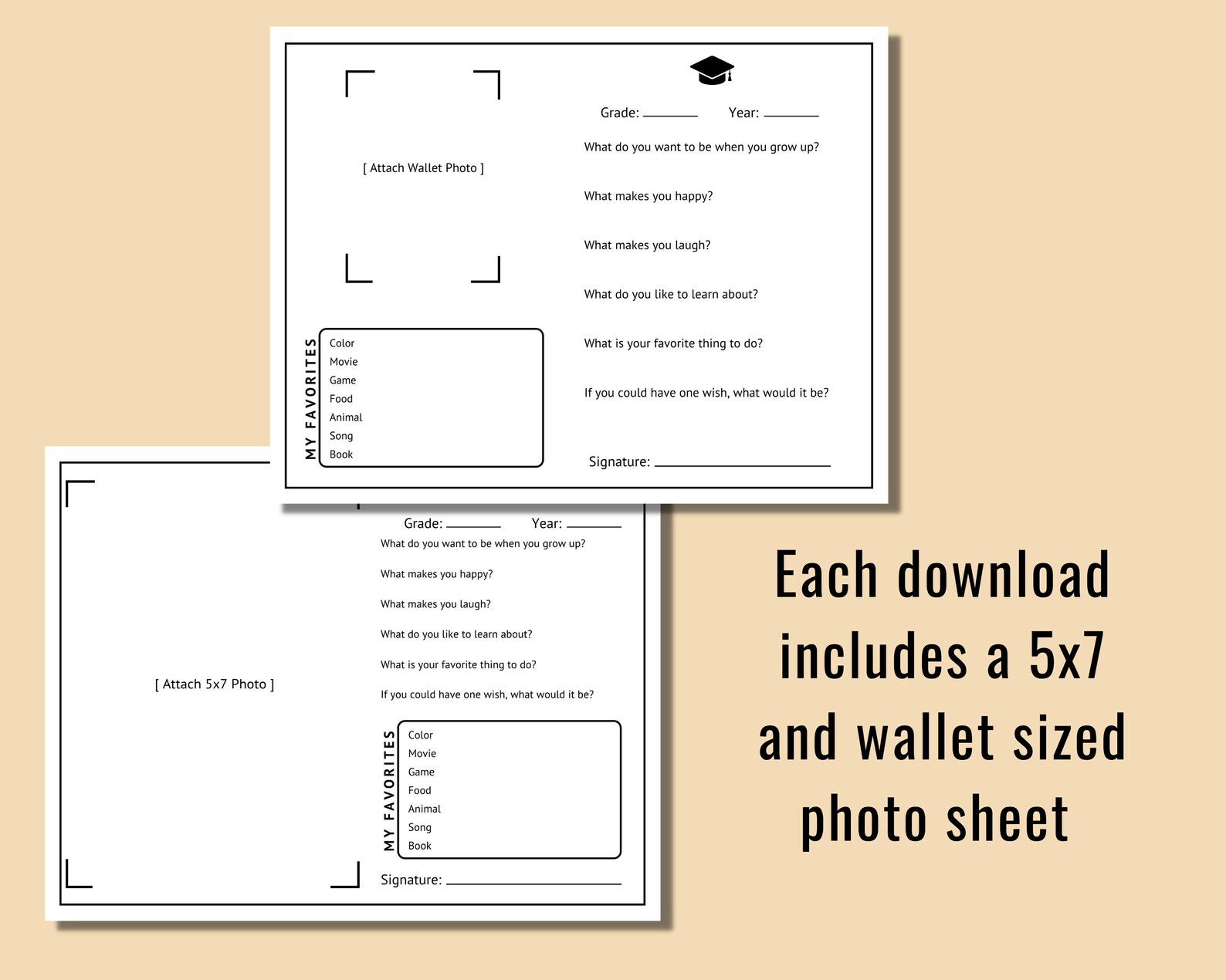 School Year Interview Printable - Etsy