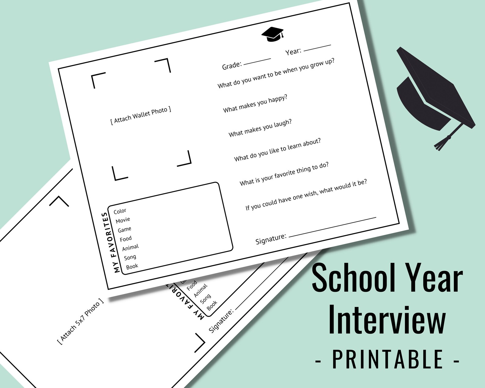 School Year Interview Printable - Etsy