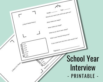 School Year Interview Printable | Etsy