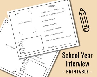 Memory Box Questionnaire L Printable Kids Interview Questions L PDF ...