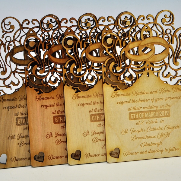 Wooden Invitations - Etsy