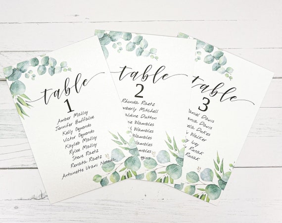 Boho Floral Rustic Wedding Seating Chart 4x6 5x7 Cards Find - Etsy
