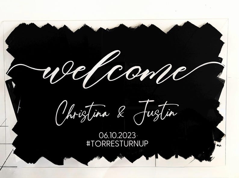 Wedding Welcome Sign - Personalized Acrylic Baby Shower & Ceremony ...