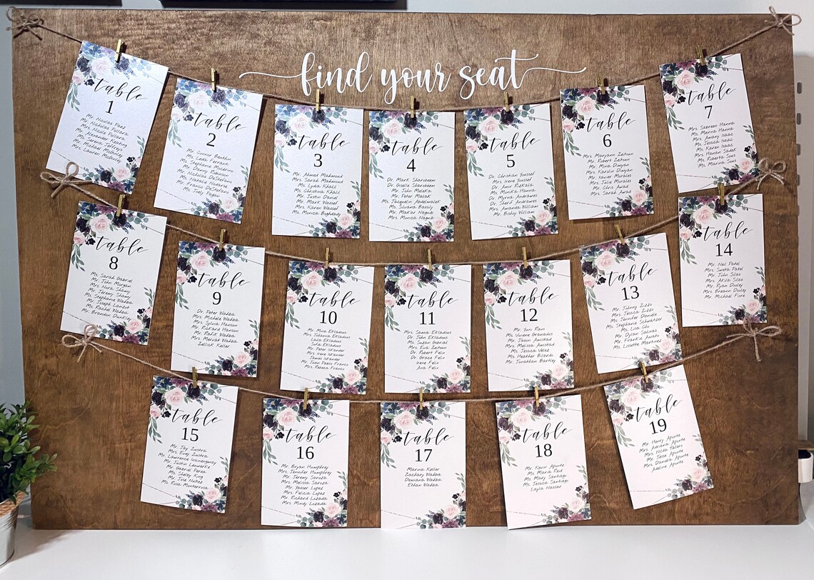 Rustic Wedding Seating Chart Find Your Seat Board ONLY Signage - Etsy