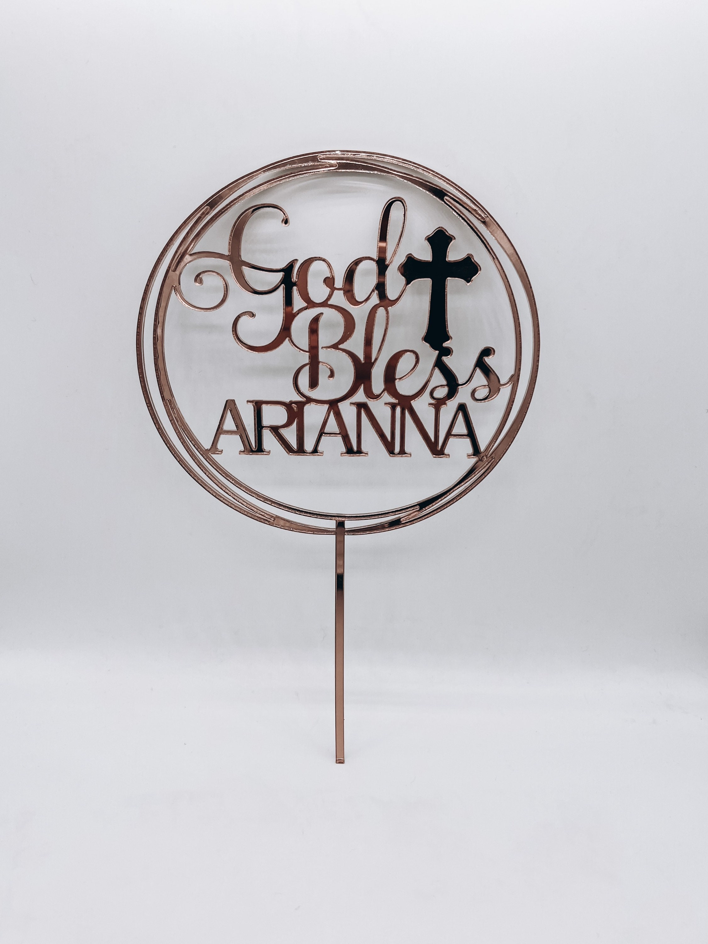 Laser Cut Engraved God Bless Baptism Cake Topper Baby Shower Cake ...