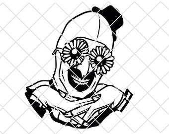 Terrifier Horror Art the Clown Scary Movie SVG for Cricut, Silhouette ...