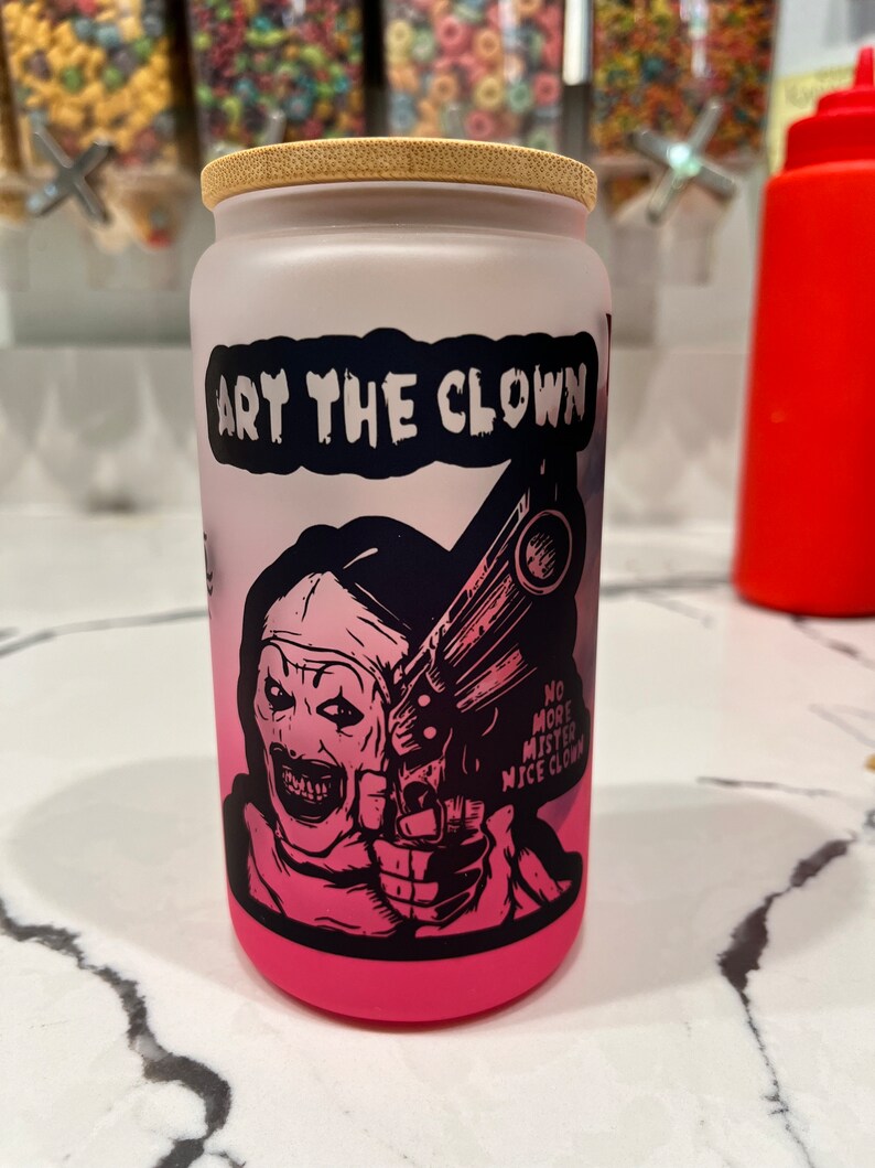 Art the Clown, Terrifier, PNG, Glass Can Wrap, Halloween - Etsy