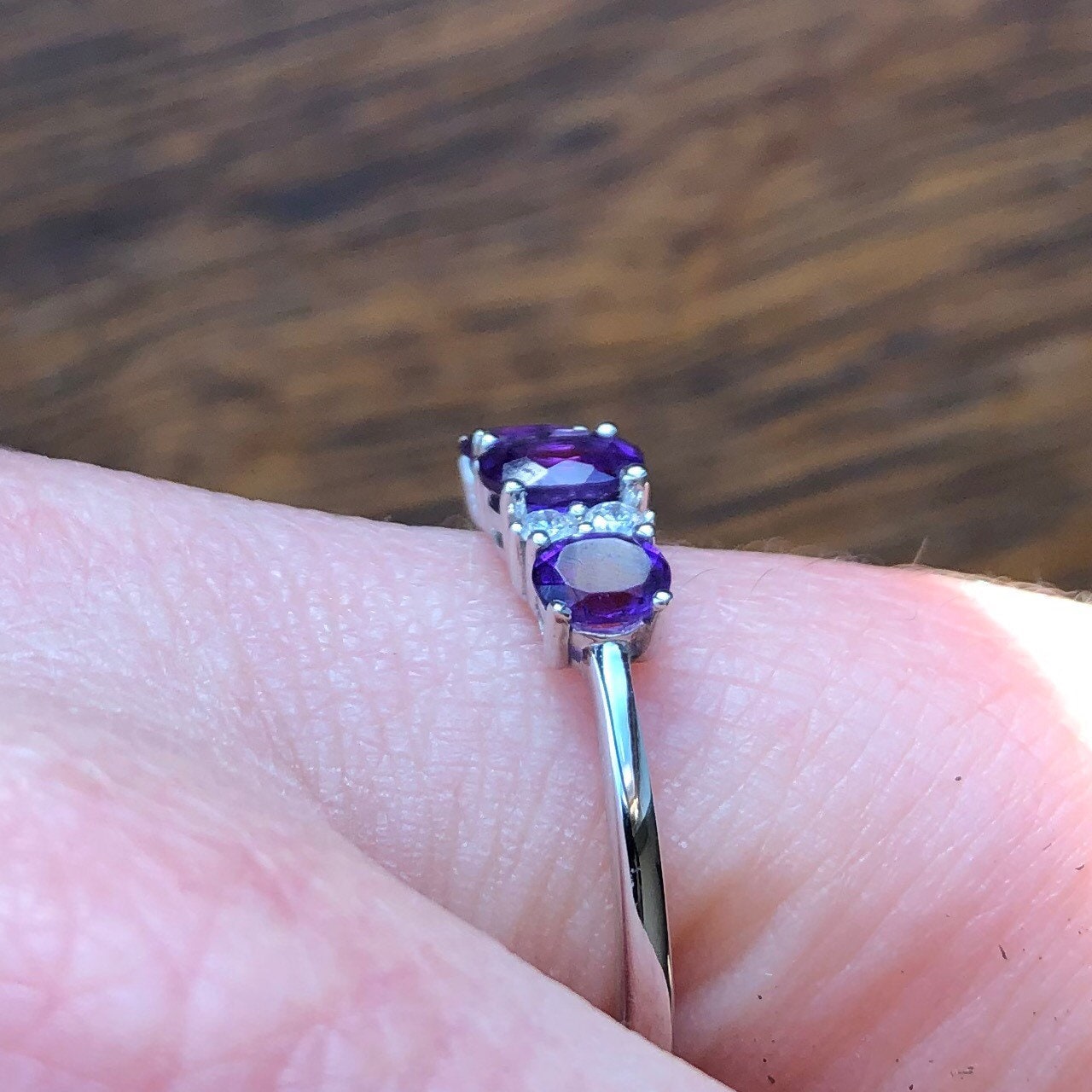 Vintage 9 Carat White Gold Amethyst and Diamond Ring - Etsy