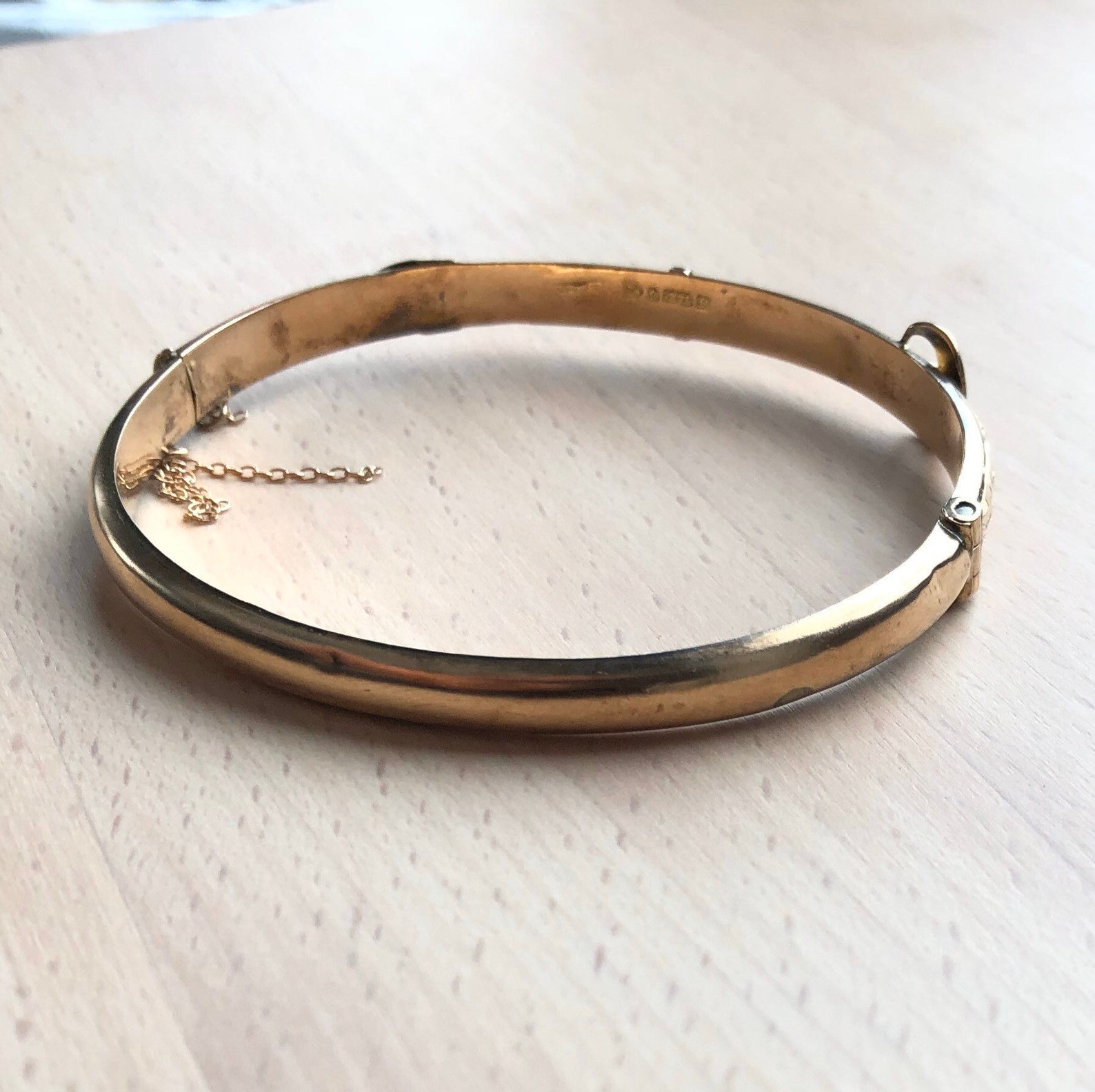 Antique 9 Carat Gold Bangle - Etsy