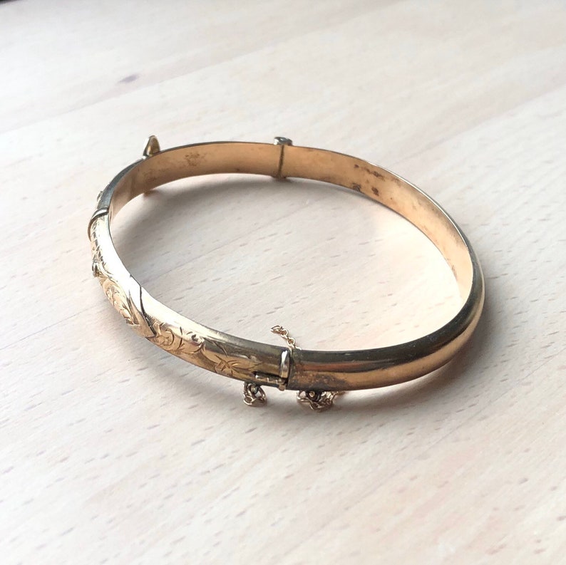 Antique 9 Carat Gold Bangle - Etsy