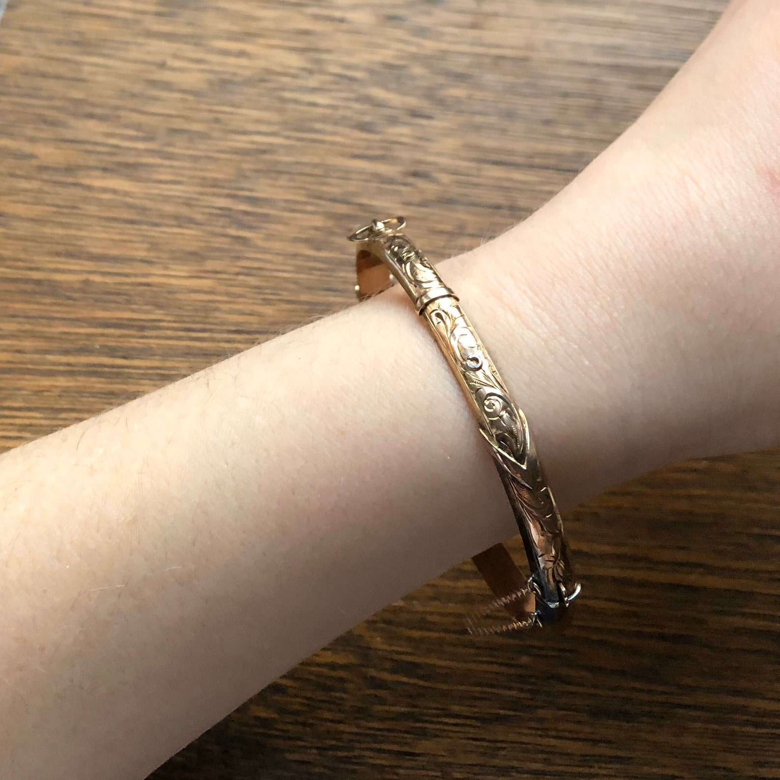 Antique 9 Carat Gold Bangle - Etsy