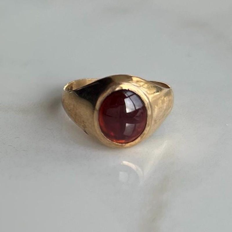 Red Stone Ring - Etsy