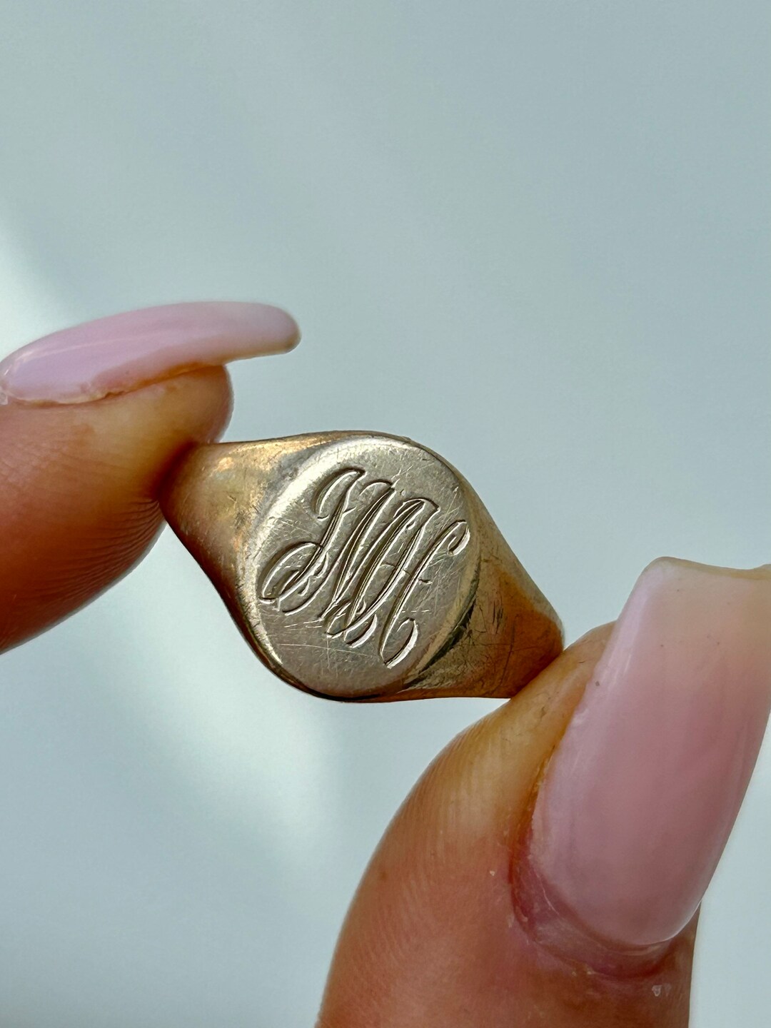 Chunky Vintage 9ct Gold Signet Ring - Etsy