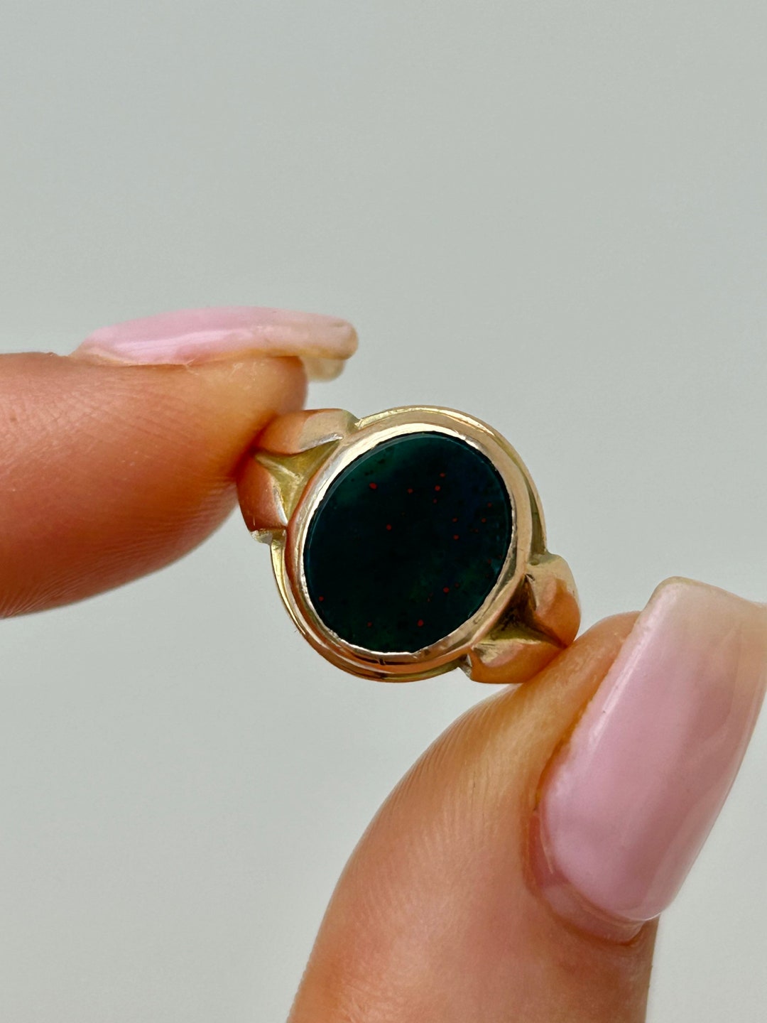Antique Chunky 15ct Yellow Gold Bloodstone Signet Ring - Etsy